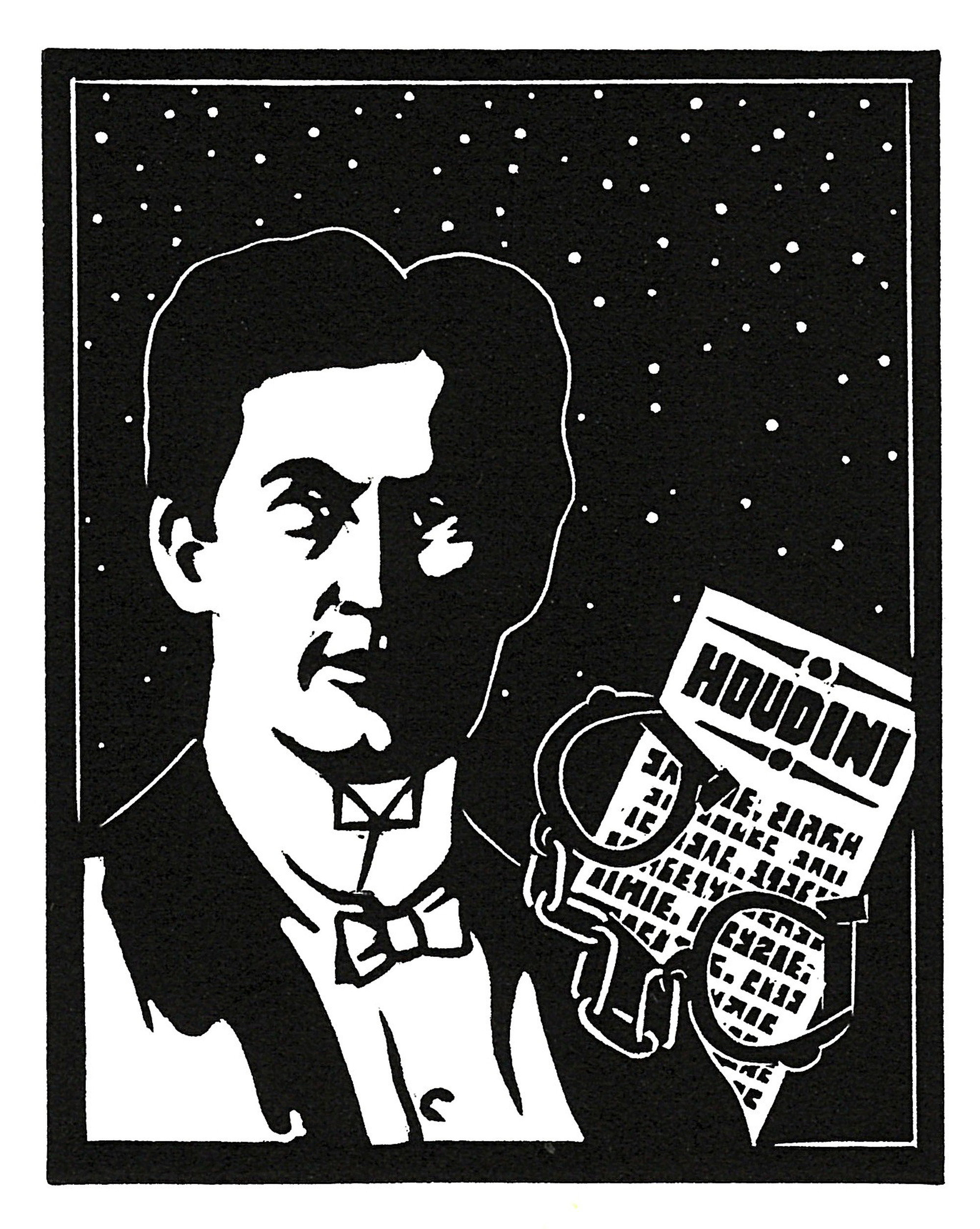 Art & Collectibles Prints Wood & Linocut Prints 9707 of Harry Houdini ...