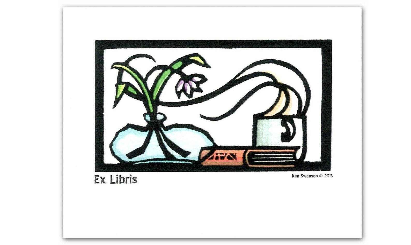 Bookplates 10 From a Linoleum Block Print by Ken Swanson - Etsy