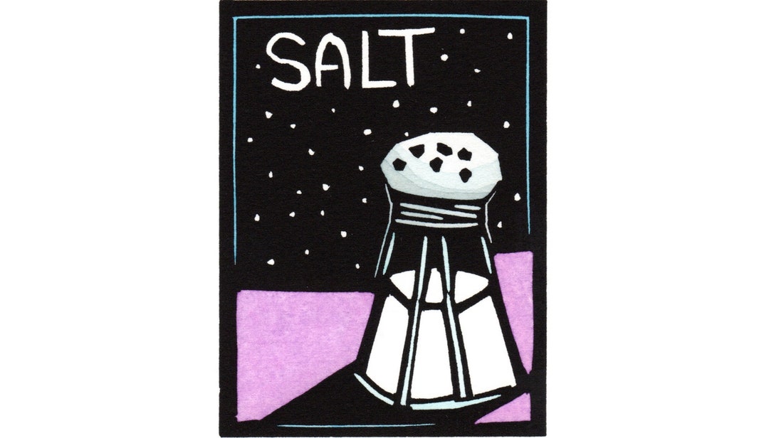 Original Linocut 0815 of a Salt Shaker by Ken Swanson - Etsy