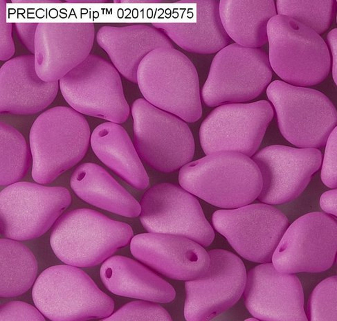 Preciosa PIP Beads, Orchid Silk Matt Color, Lot of 10 Pcs, Original ...