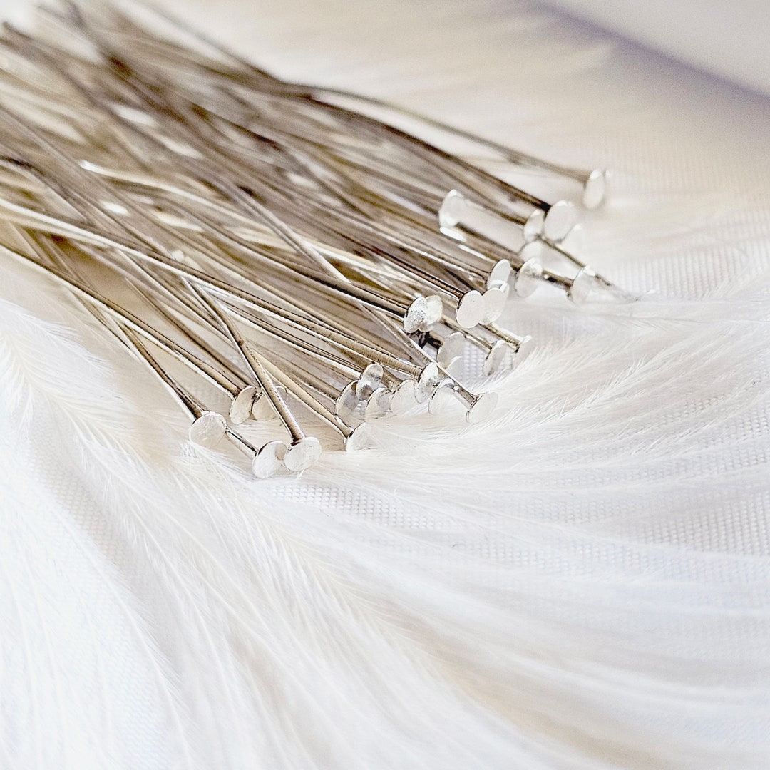 Silver Flat Head Pins: Jewelry Making, Beading (lot of 50) - Etsy