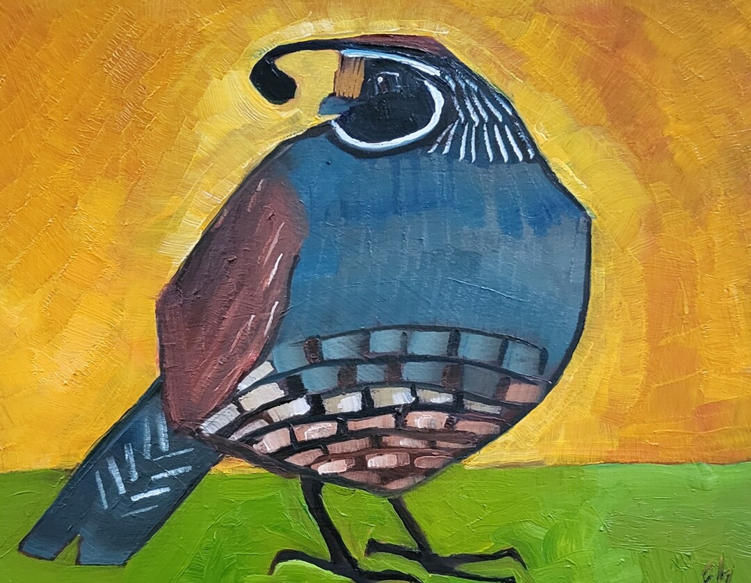 Fat Quail Original Oil Painting - Etsy