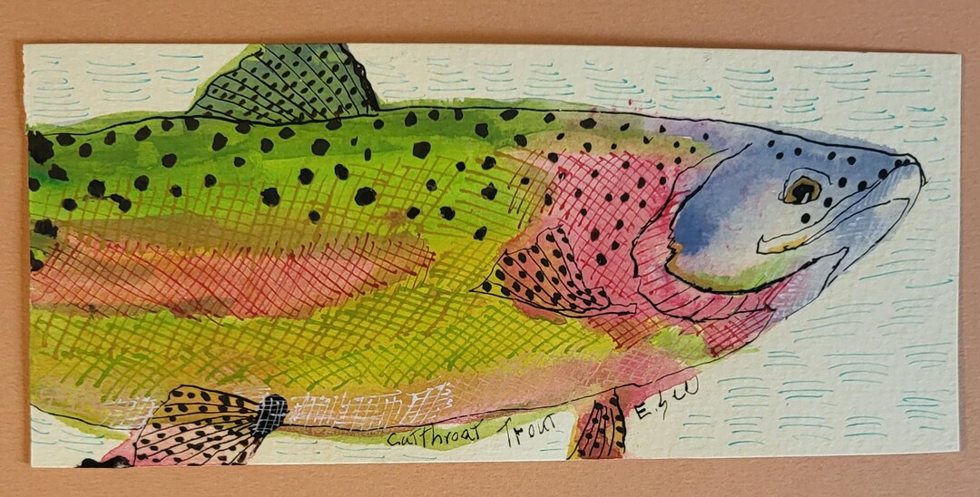 Cutthroat Trout Original Ink and Watercolor Painting - Etsy