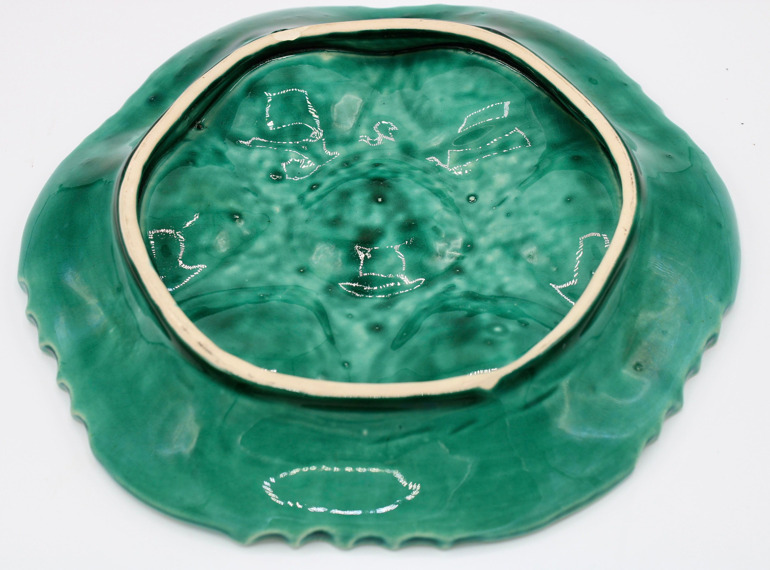 Antique English Mint Green Majolica Oyster Plate - Etsy