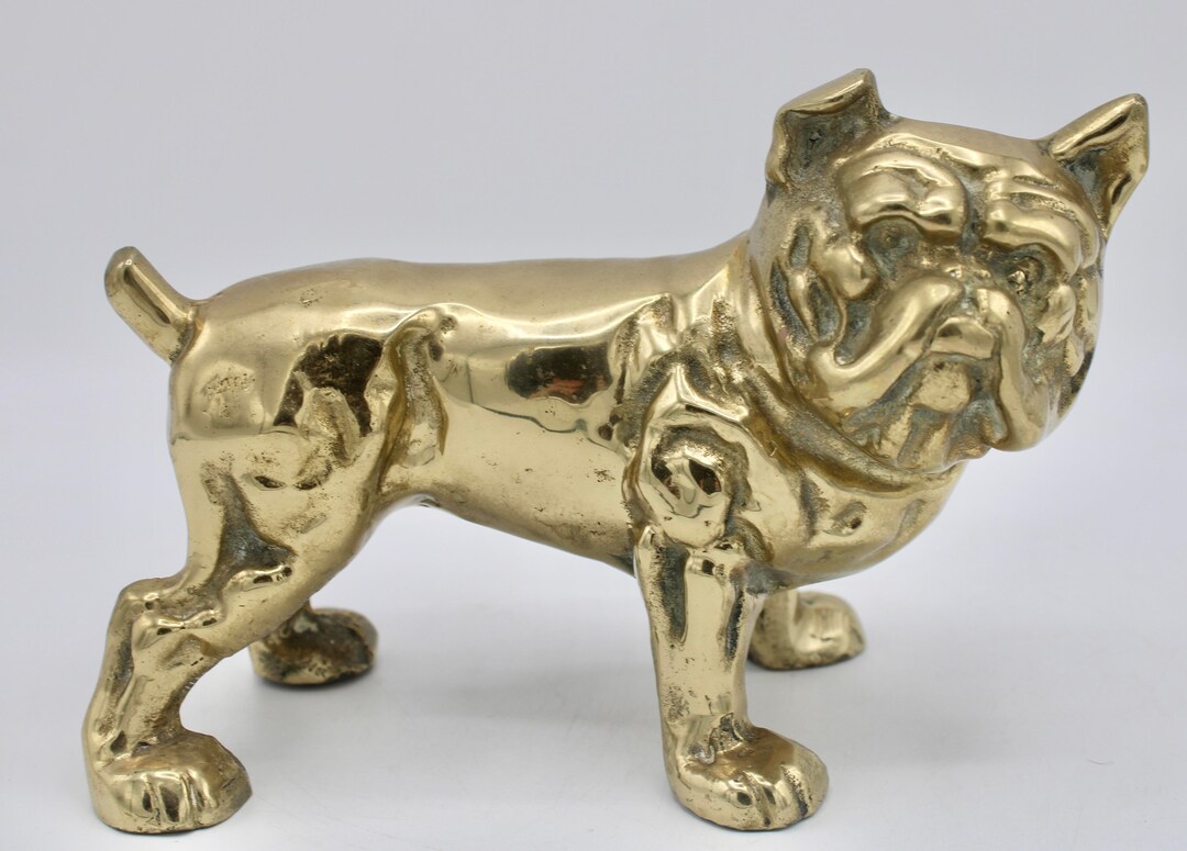 Vintage English Traditional Brass Bulldog - Etsy