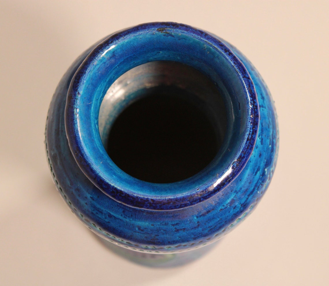 Mid Century Italian Rimini Blue Bitossi Pottery Vase - Etsy