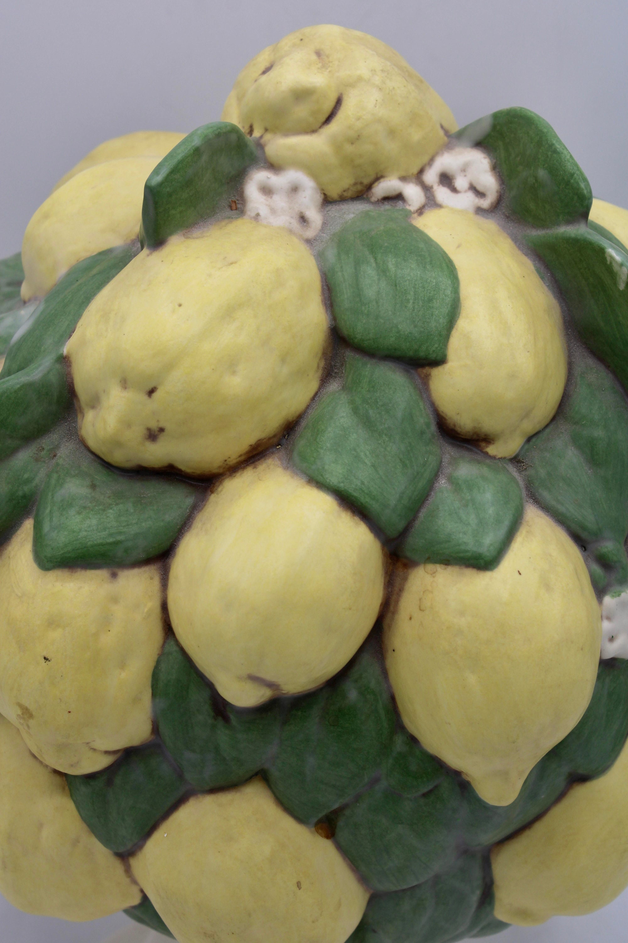 Vintage Italian Ceramic Lemon Tree With Flowers - Etsy