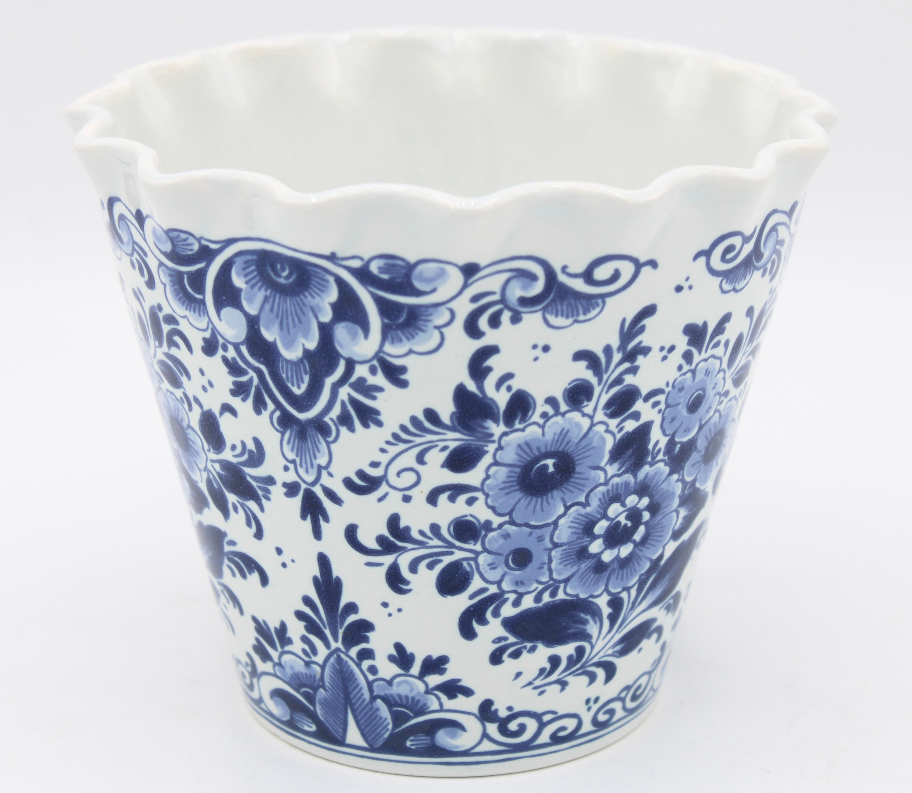 Vintage Dutch Delft Blue and White Floral Ceramic Planter - Etsy