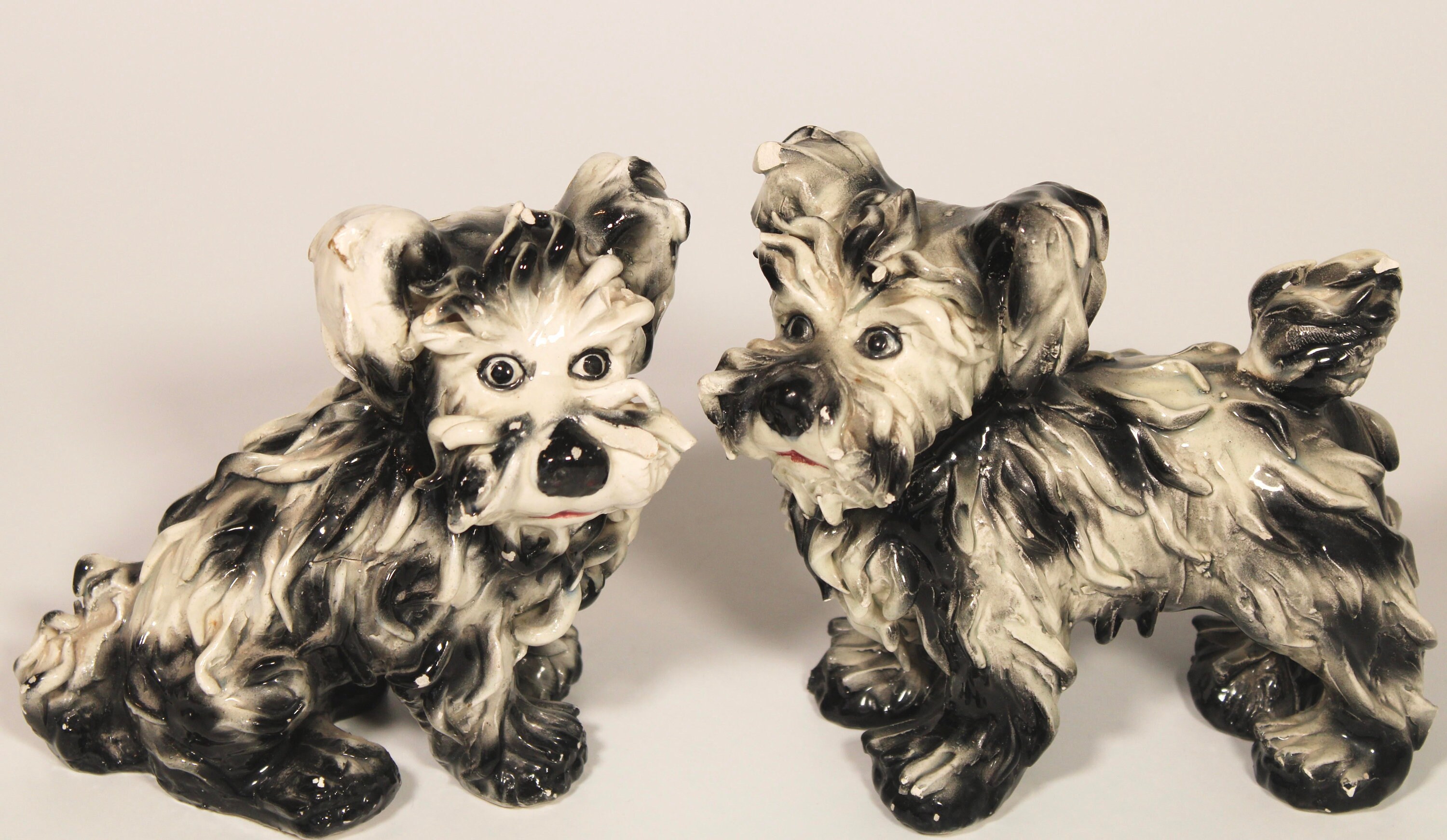 Antique Italian Spaghetti Ware Ceramic Terrier Dogs - Etsy