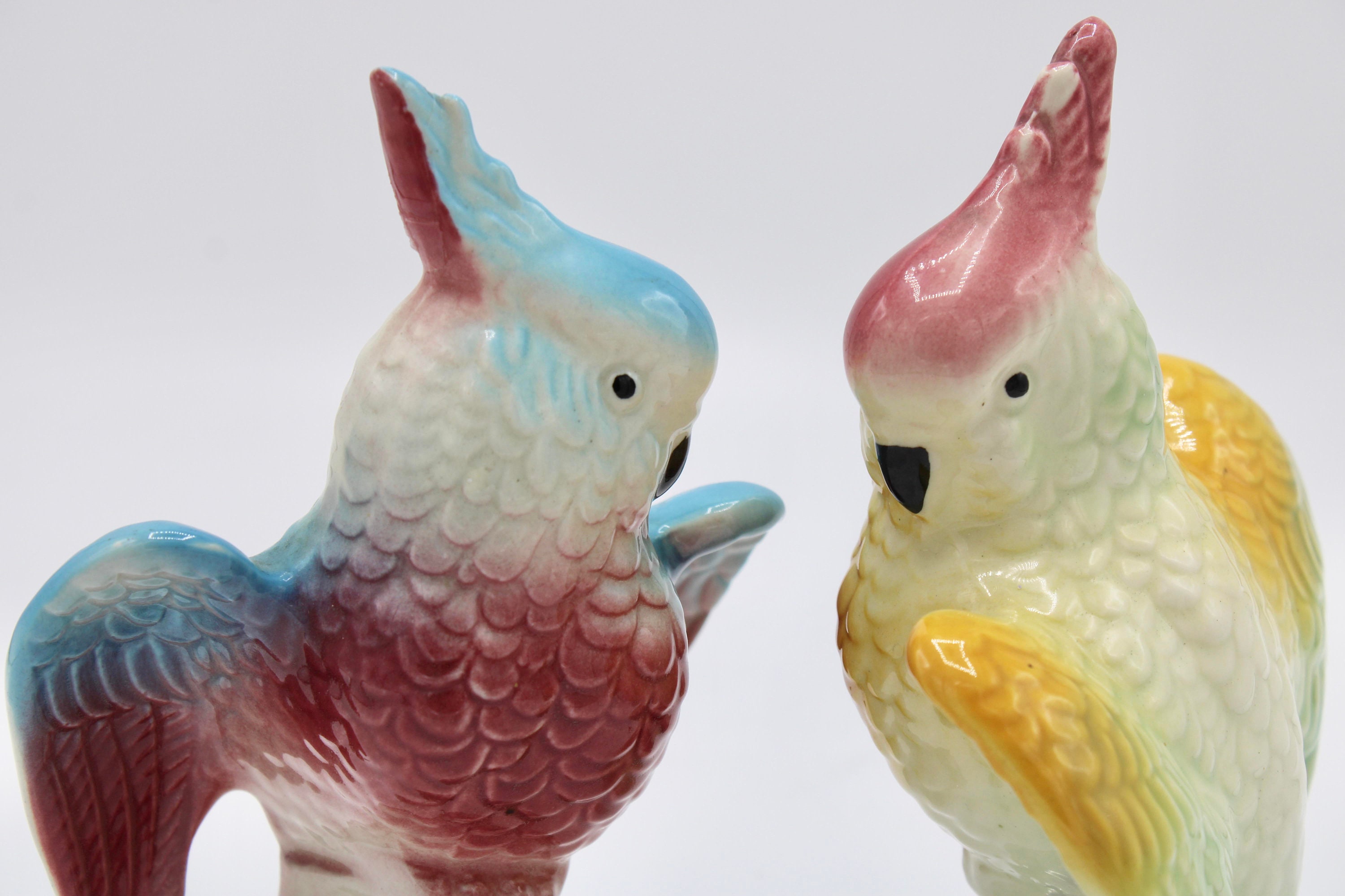 Mid 20th Century Colorful Ceramic Parrot Figurines a Pair - Etsy