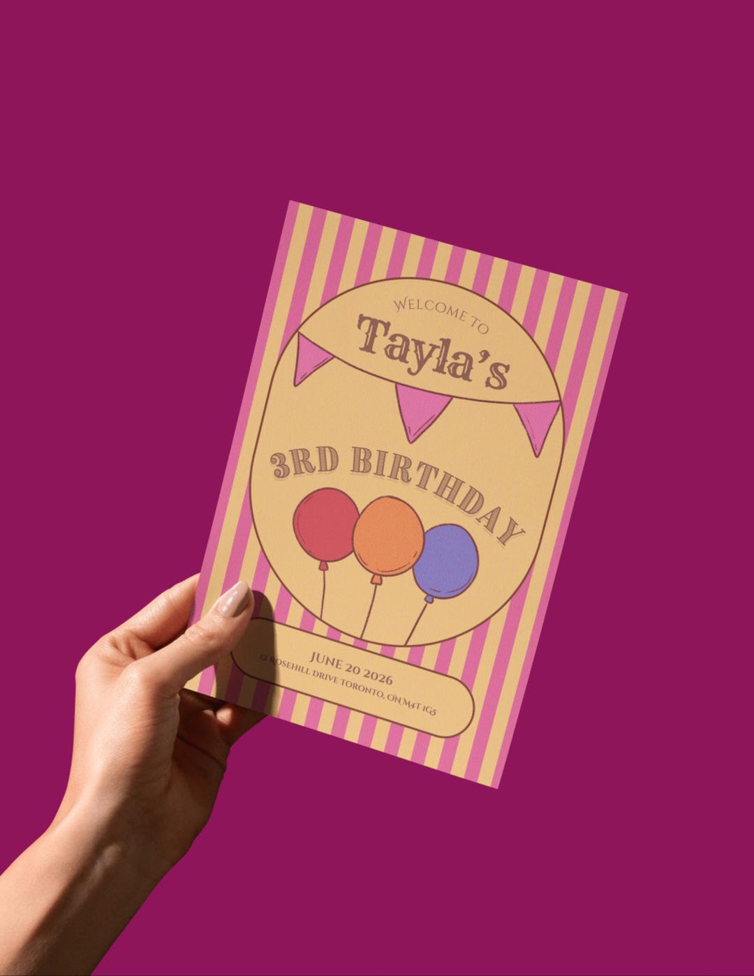Circus Birthday Invite, Carnival Birthday Invitations, Girl 3rd ...