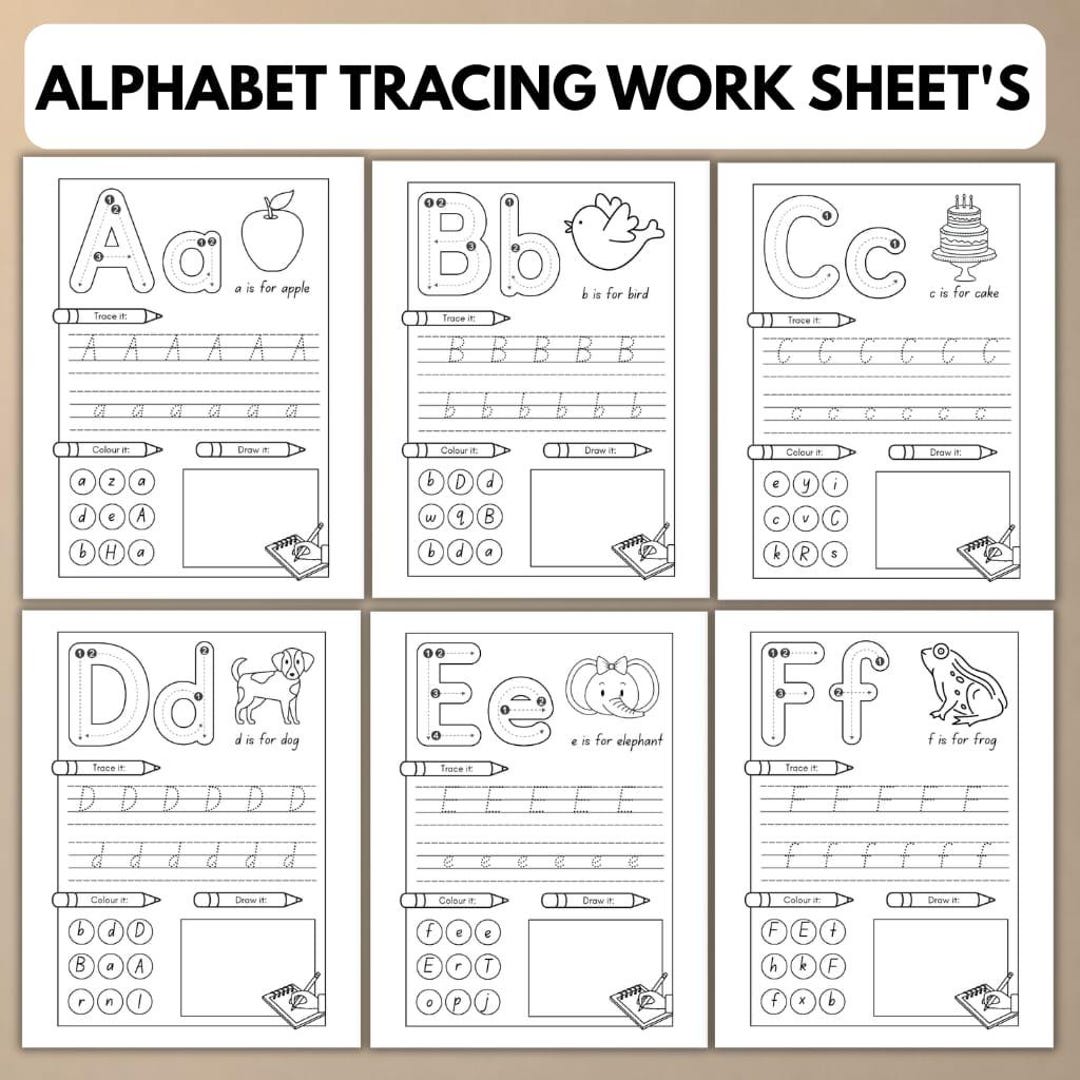 Alphabet Tracing Sheets, Alphabet Tracing Practice for Kids, ABC ...
