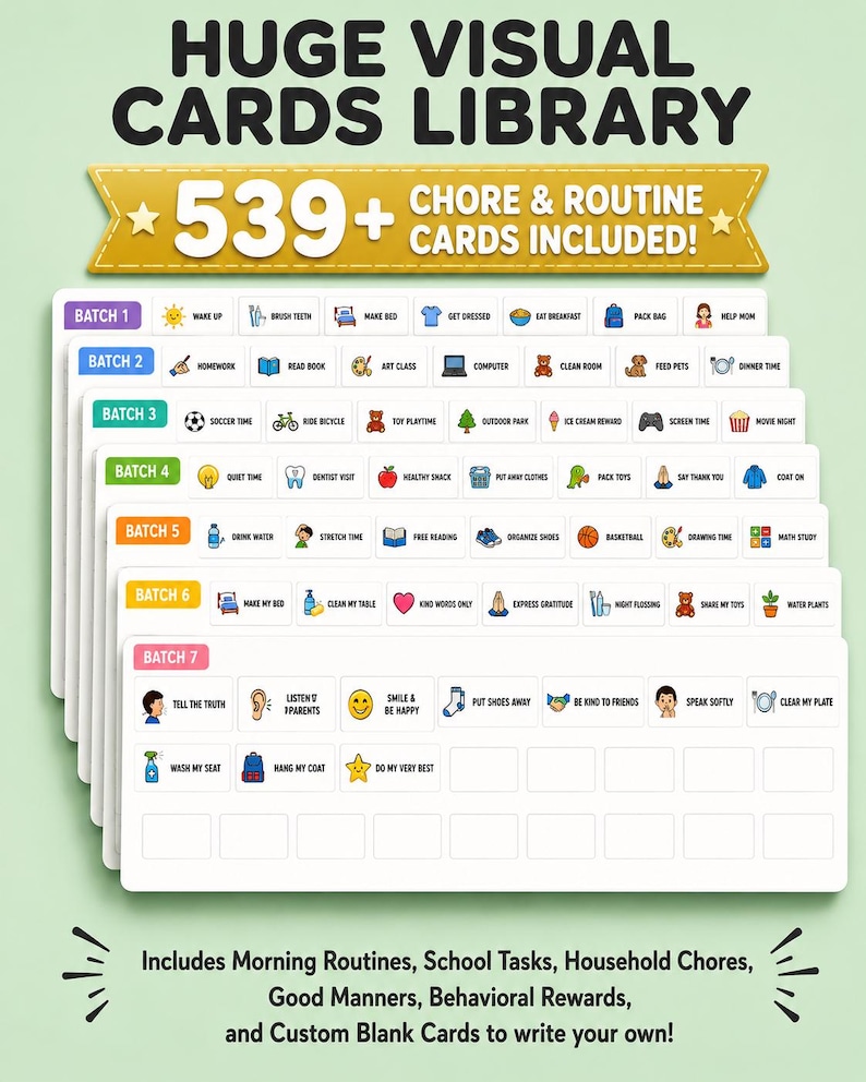 Kids Weekly Routine Chart, Visual Chore Board, Toddler Checklist ...