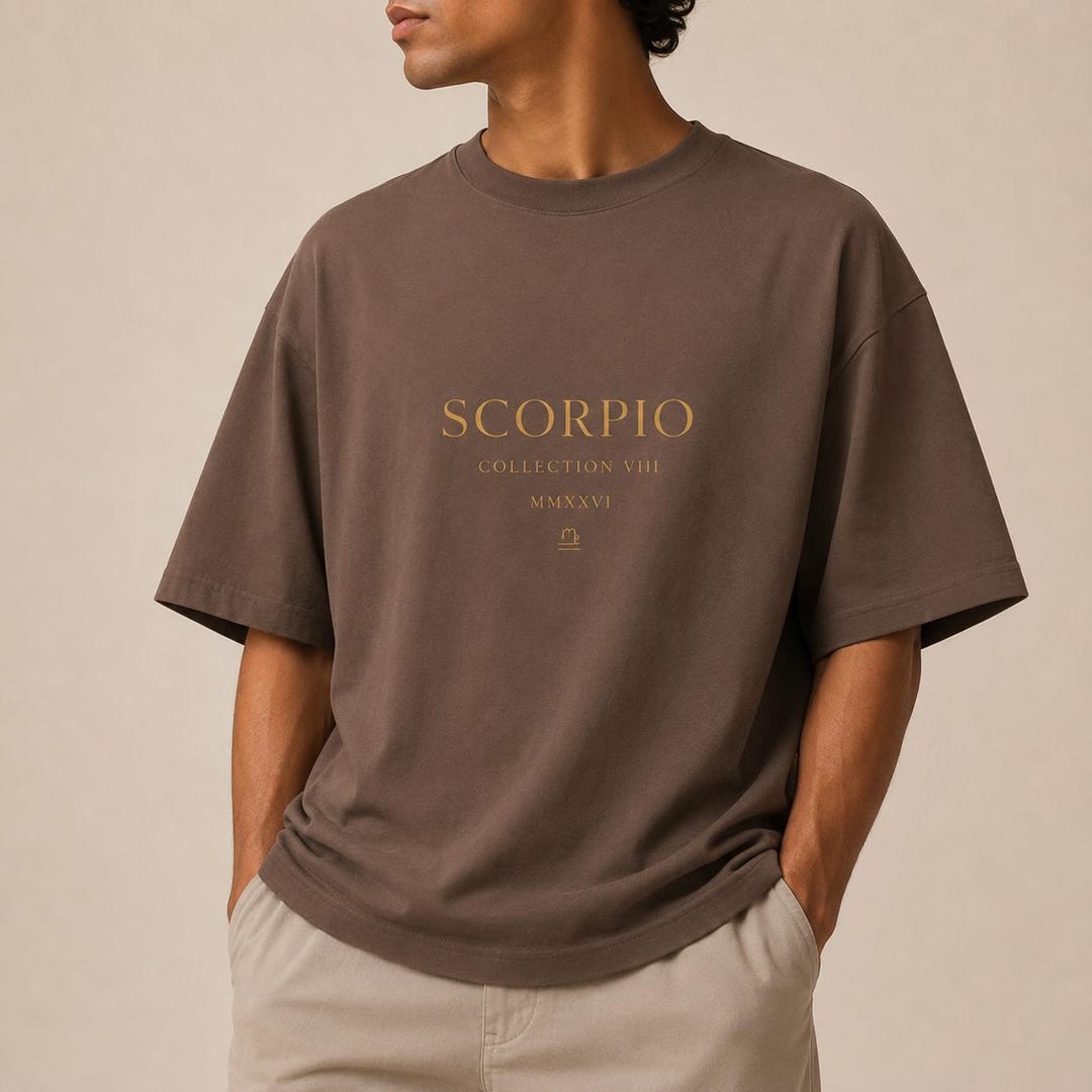 Oversized Scorpio Celestial Graphic Tee, Garment-dyed Cotton Apparel - Etsy