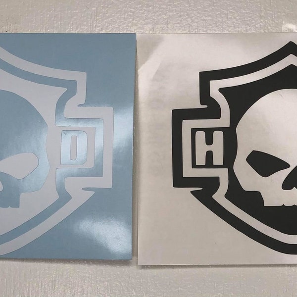 White Harley Davidson Skull Decal - Etsy