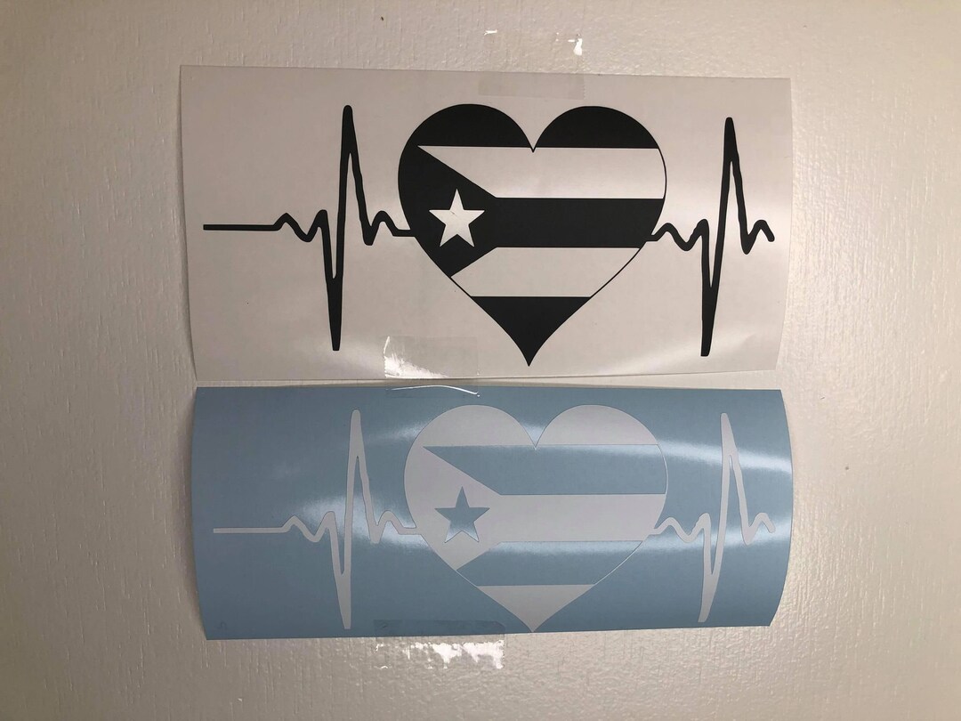 Puerto Rico Heart Rate Decal/sticker - Etsy