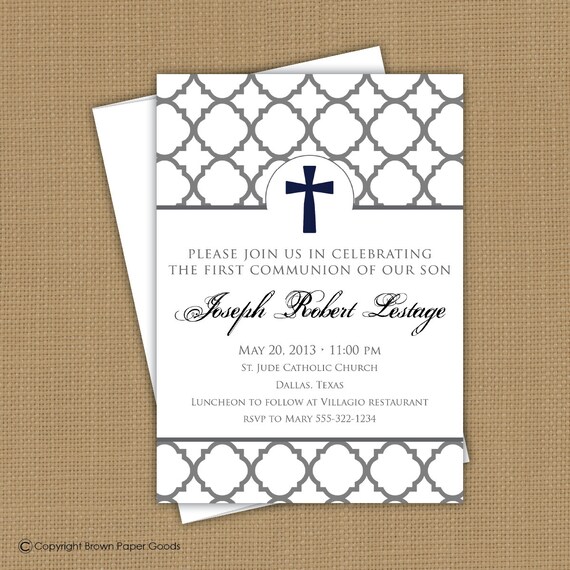 Paper & Party Supplies Invitation Communion Confirmation Baptism ...