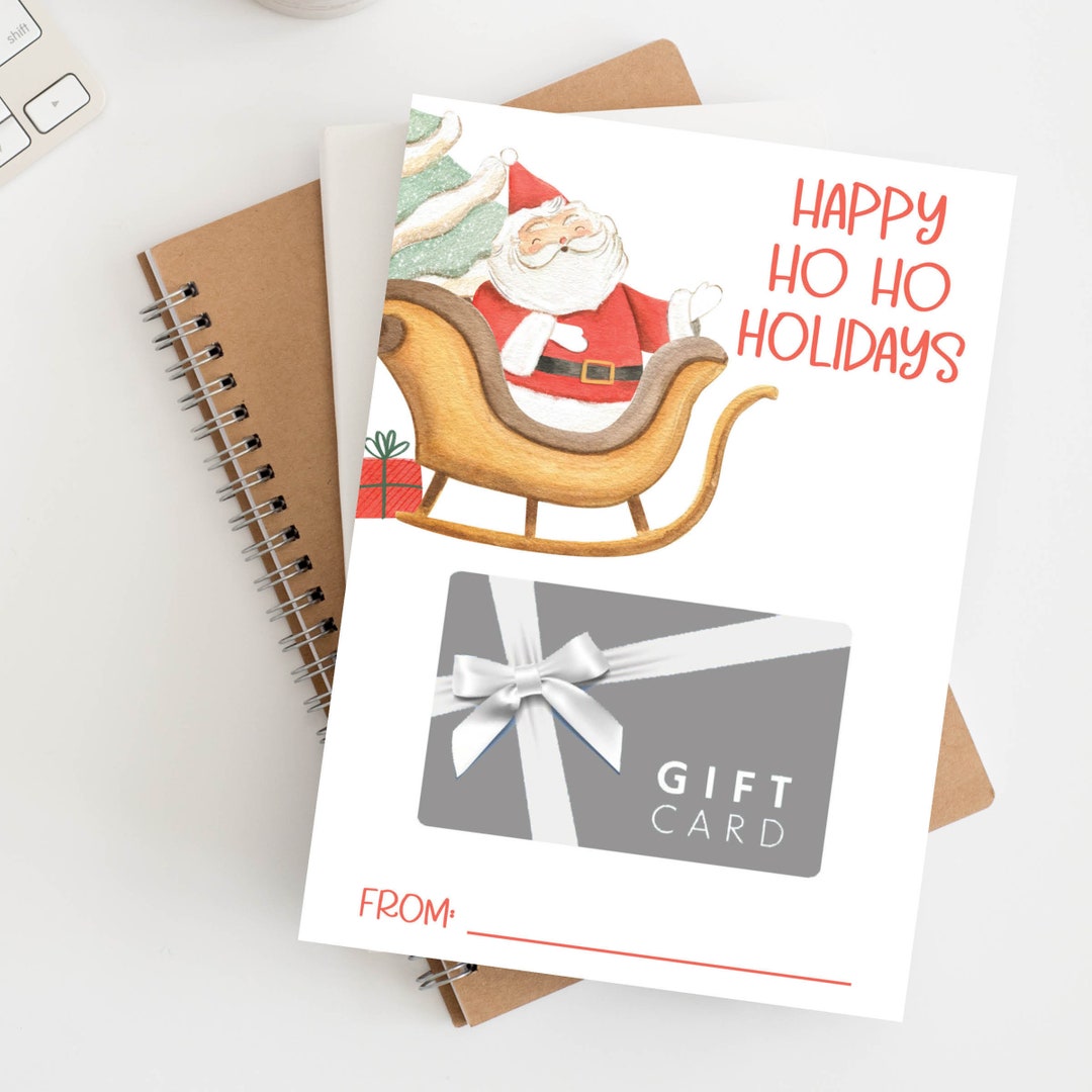 Printable Christmas Gift Card Holder, Santa Gift Card Holder, INSTANT ...