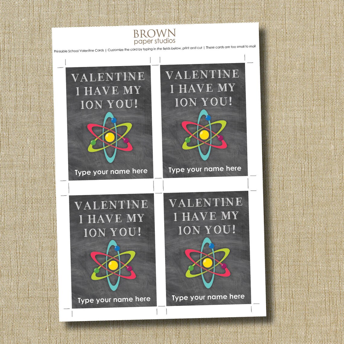 Science Valentines Day Card Classroom Valentines Printable | Etsy