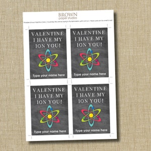 Science Valentines Day Card, Classroom Valentines, Printable Valentine ...