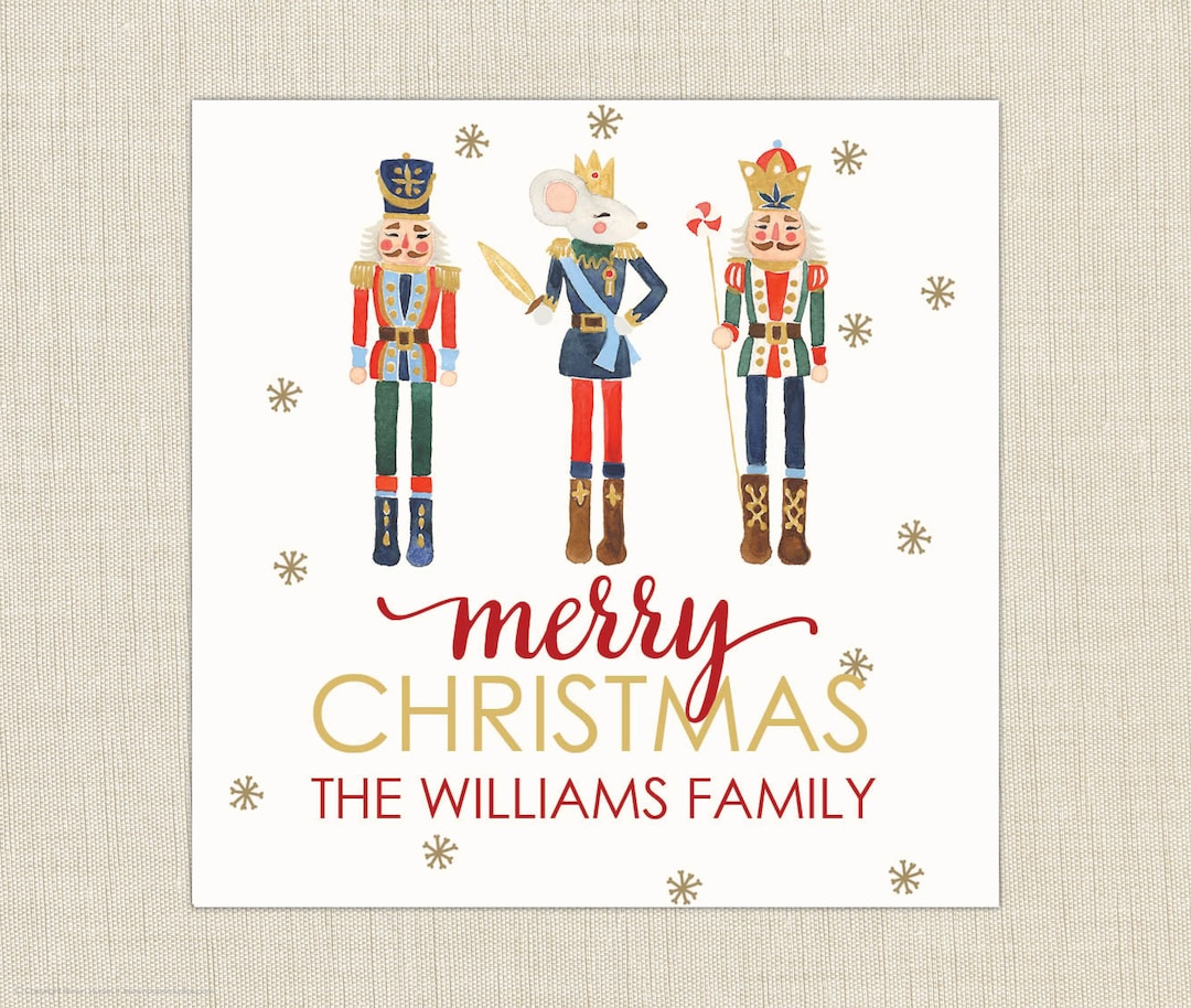 Nutcracker Gift Tag- Label- Sticker. Christmas Gift Label. Set of 25 - Etsy