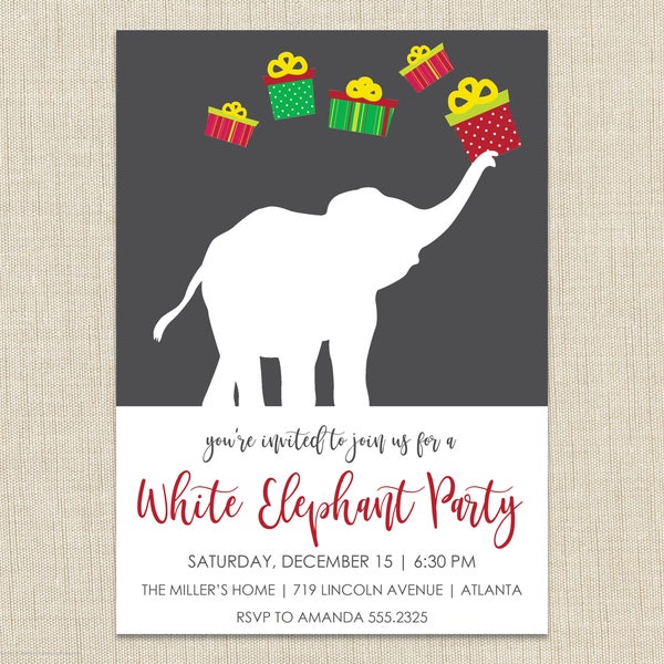 Elephant Invitation - Etsy