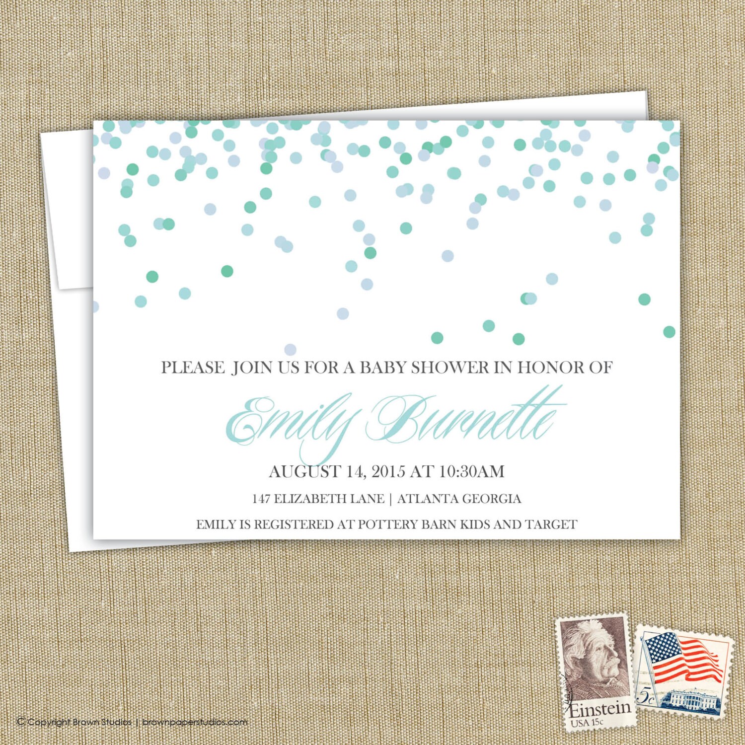 Custom Confetti invitation Baby Shower Invitaion New Years Party Invite ...