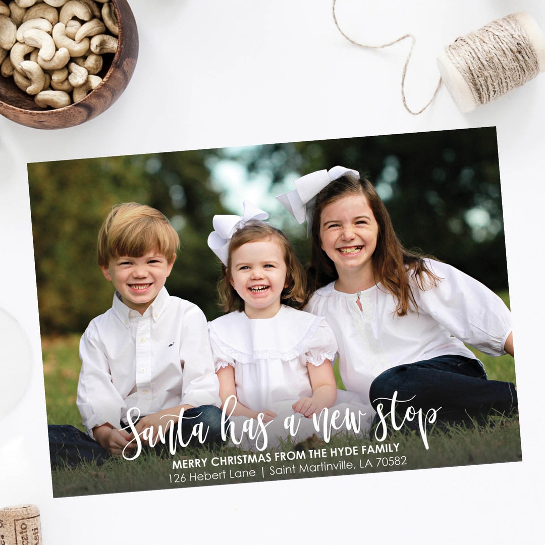 Christmas Moving Announcement, We've Moved Christmas Card, Santa Has a ...