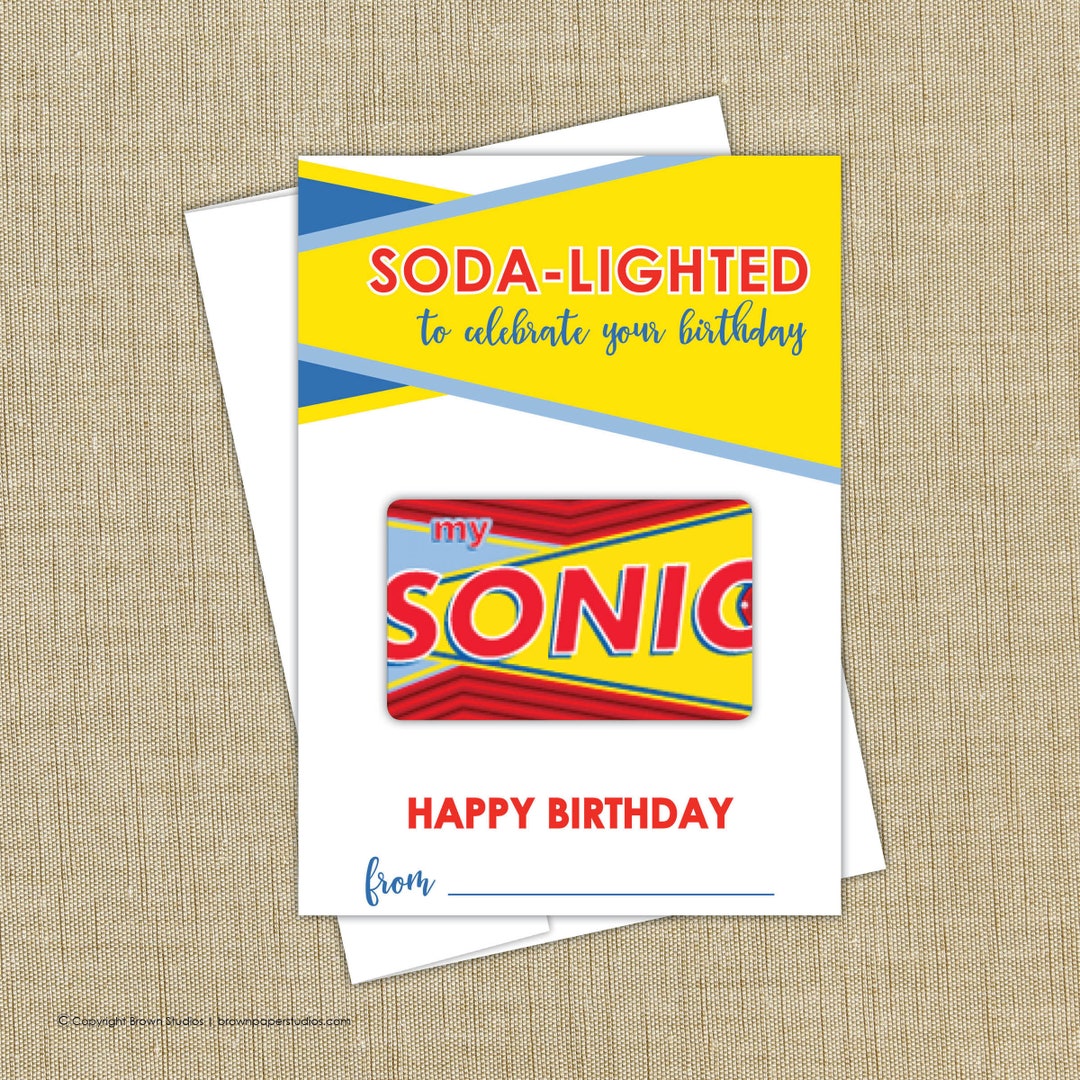 Sonic Gift Card Holder. INSTANT DOWNLOAD. Sonic Birthday Gift Card ...