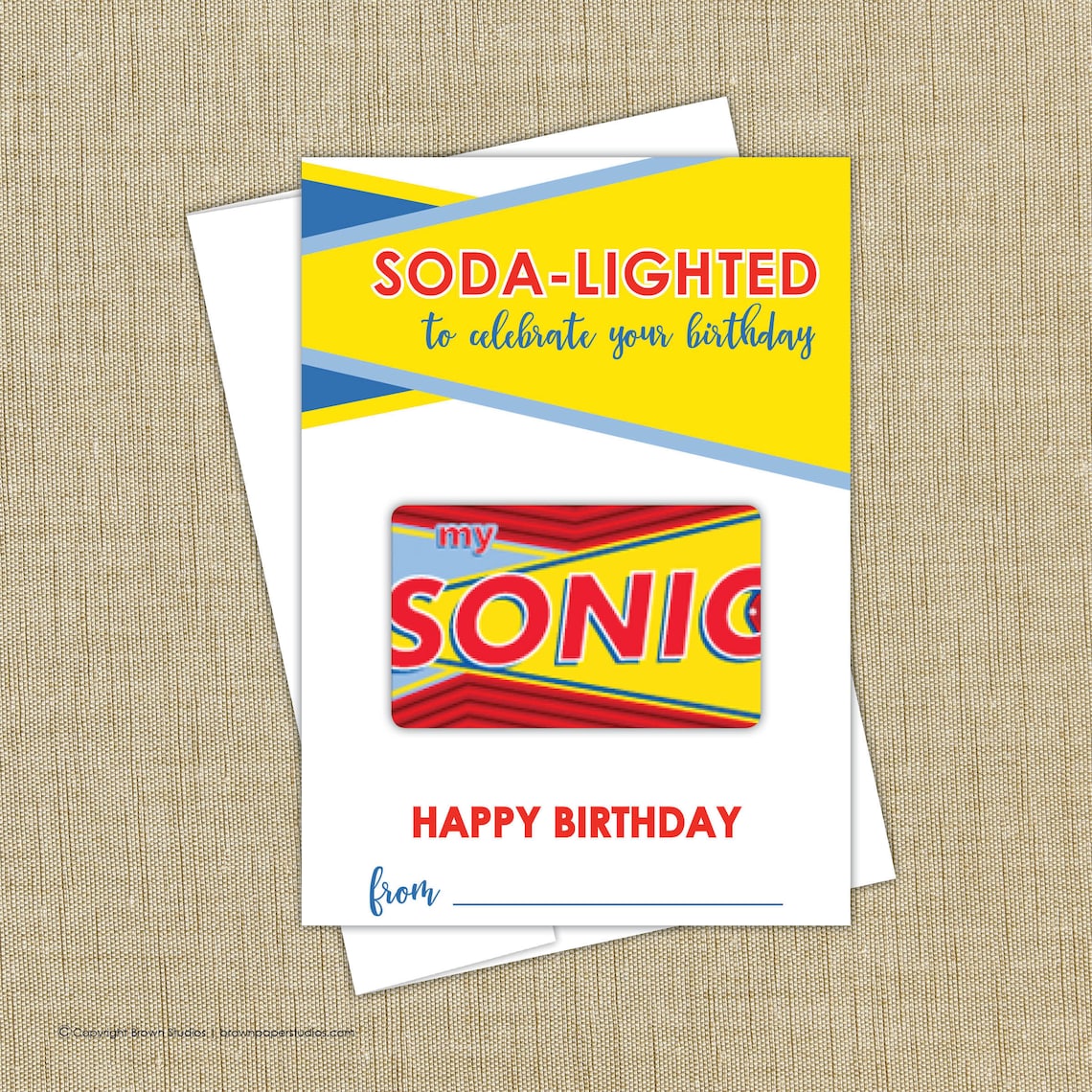 Sonic Gift Card Holder. INSTANT DOWNLOAD. Sonic Birthday Gift - Etsy