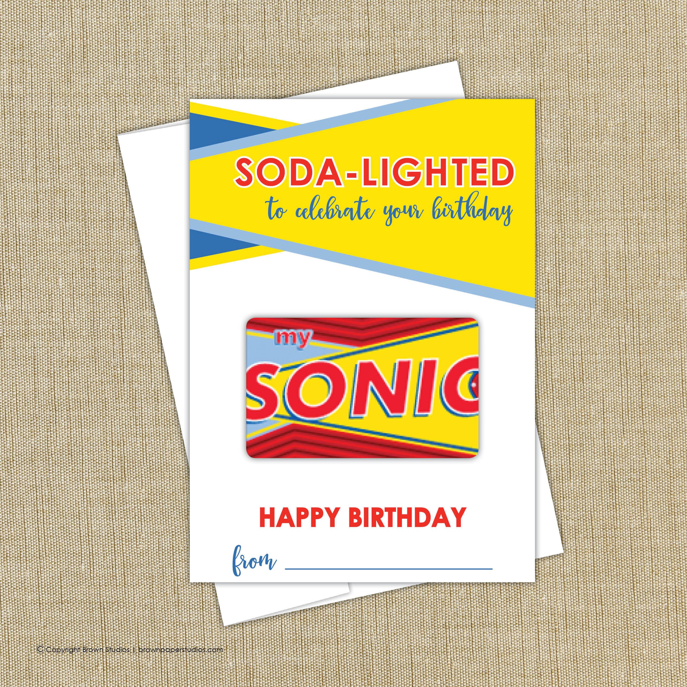 Sonic Gift Card Holder. INSTANT DOWNLOAD. Sonic Birthday Gift - Etsy