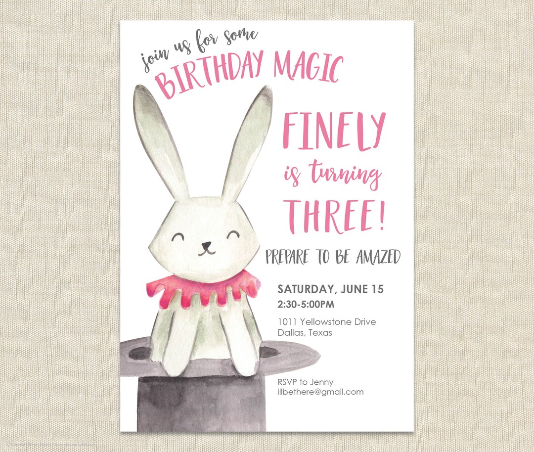Magic Invitation, Magic Birthday Party, Magic Party Invitation - Etsy