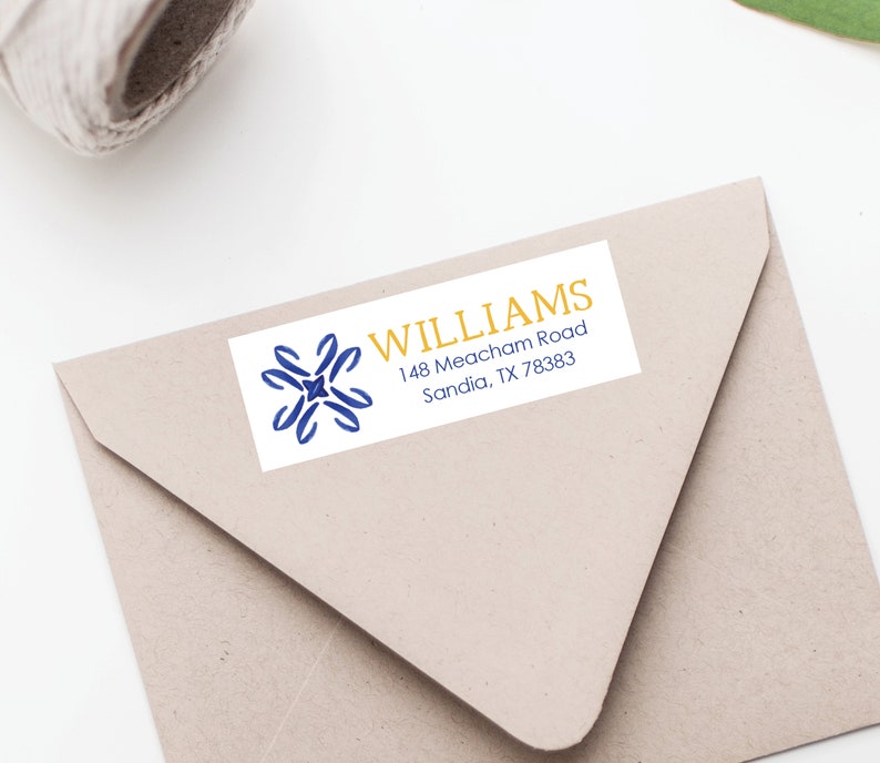 Greek Tile Return Address Labels Return Address Stickers | Etsy