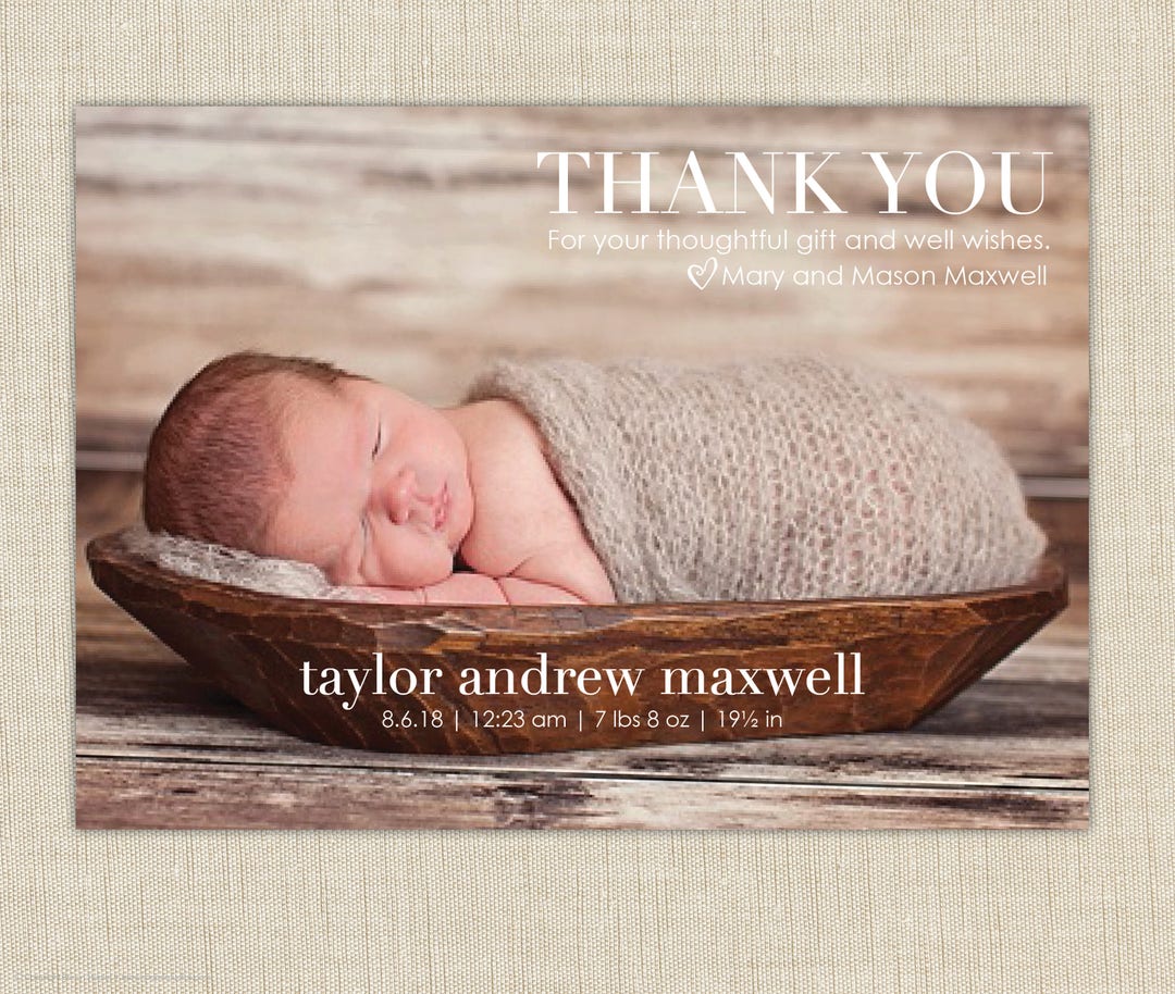 Thank You Birth Announcement. Announcement Thank You Card. Thank You ...