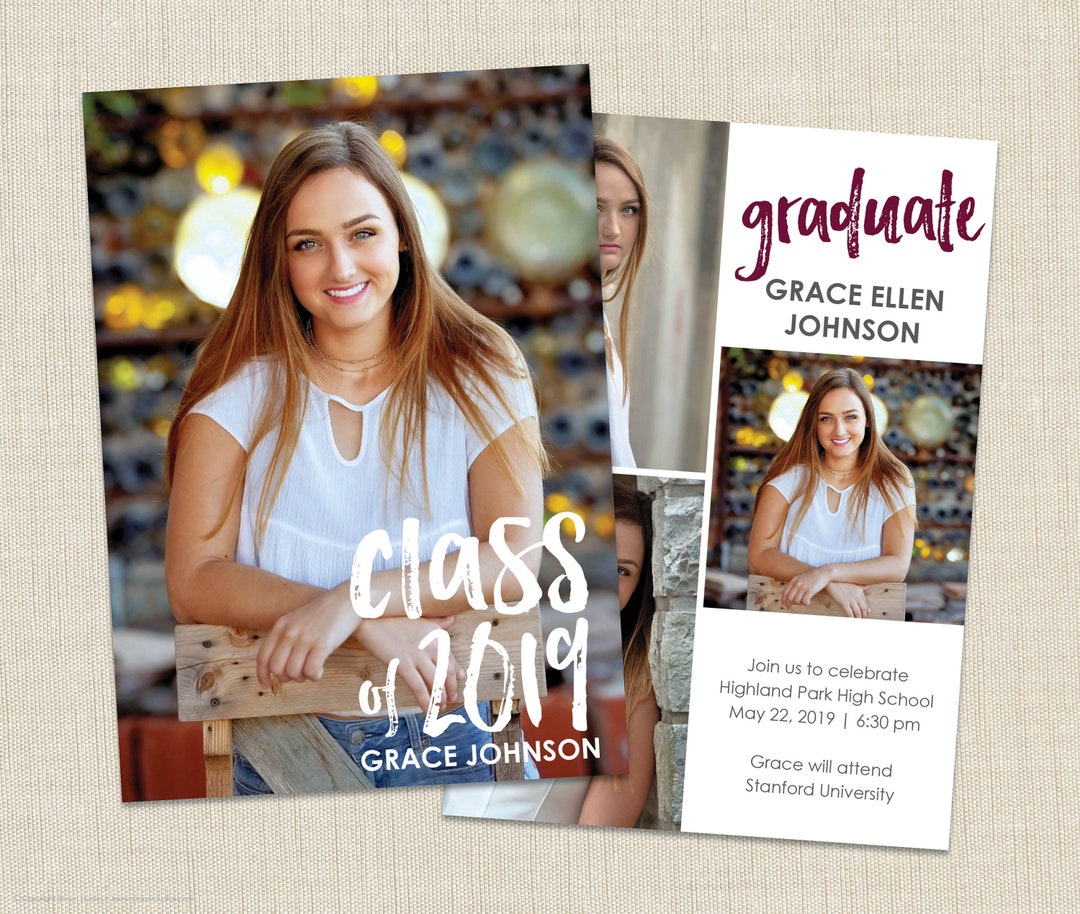Graduation Announcement, Graduation Invitation, Modern Graduation ...