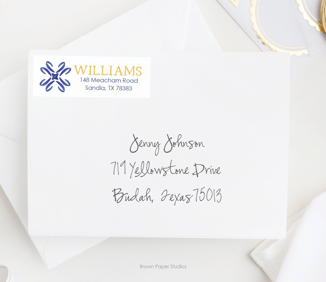 Greek Tile Return Address Labels, Return Address Stickers, Return ...