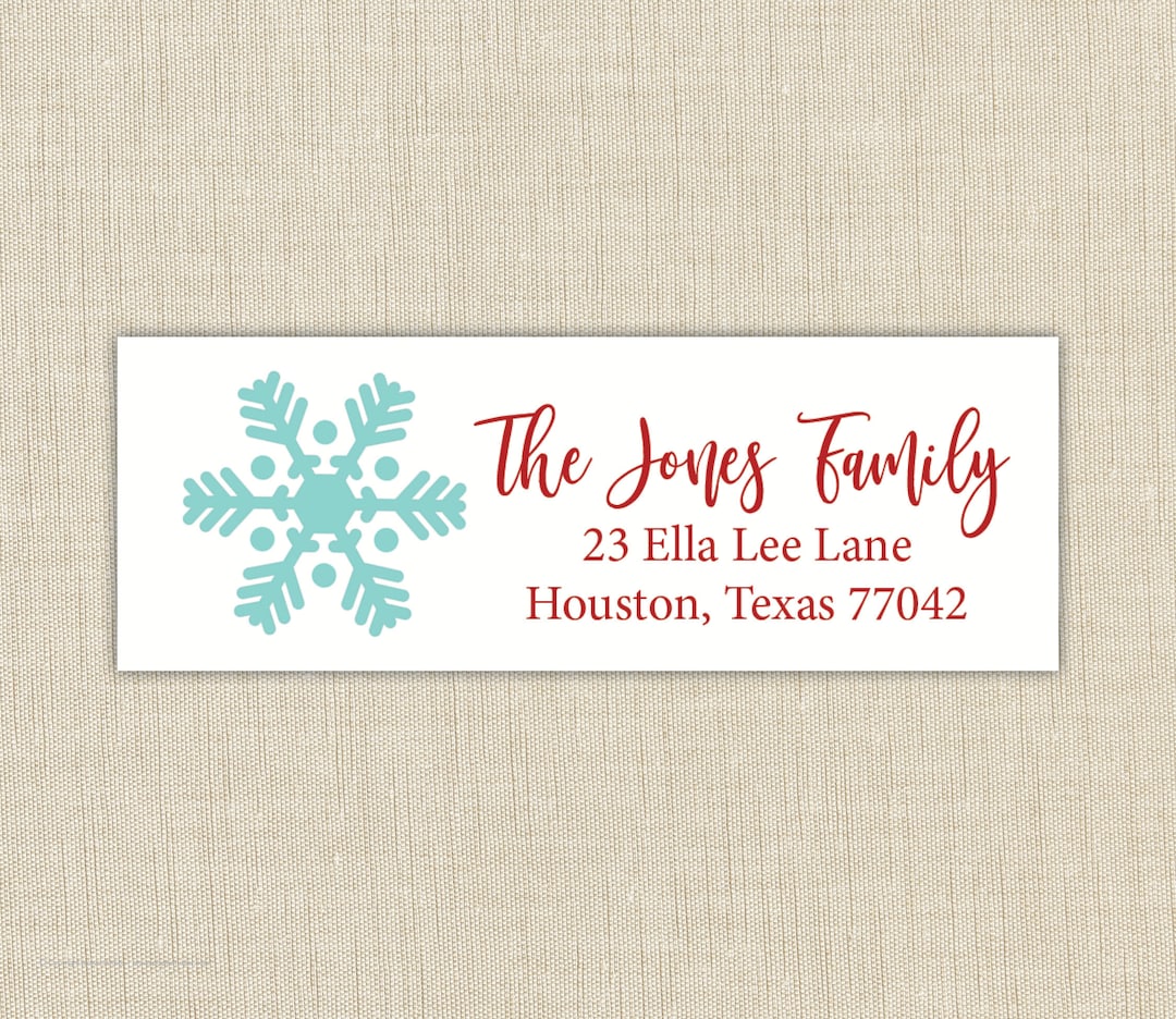 Christmas Return Address Labels, Snowflake Return Address Stickers ...