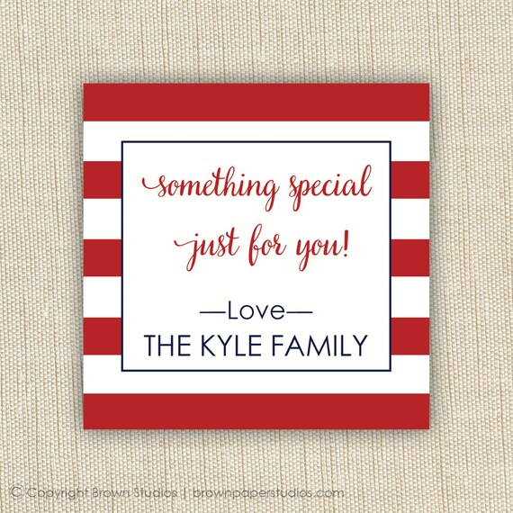 Personalized Gift Tag Label Sticker. Modern Stripe. Set of | Etsy