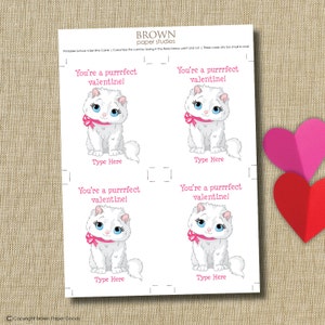 Instant Download School Valentine Cards. Cat Valentine - Etsy