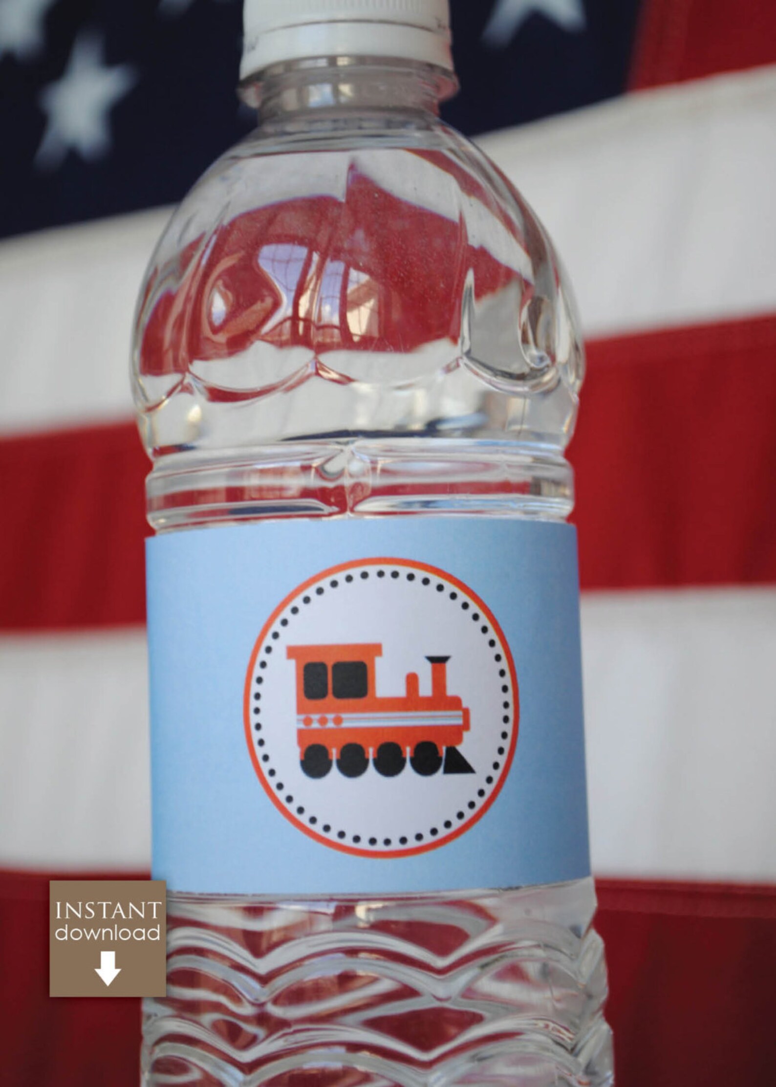 Train Party Printable Water Bottle Labels Stickers. INSTANT - Etsy