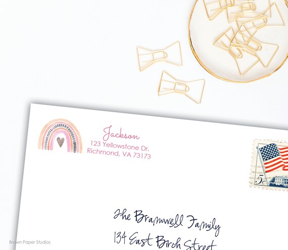 Rainbow Return Address Labels Return Address Stickers Return - Etsy