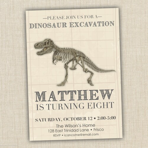 Editable Fossil Birthday Invitation Dino Dig Party Prehistoric - Etsy