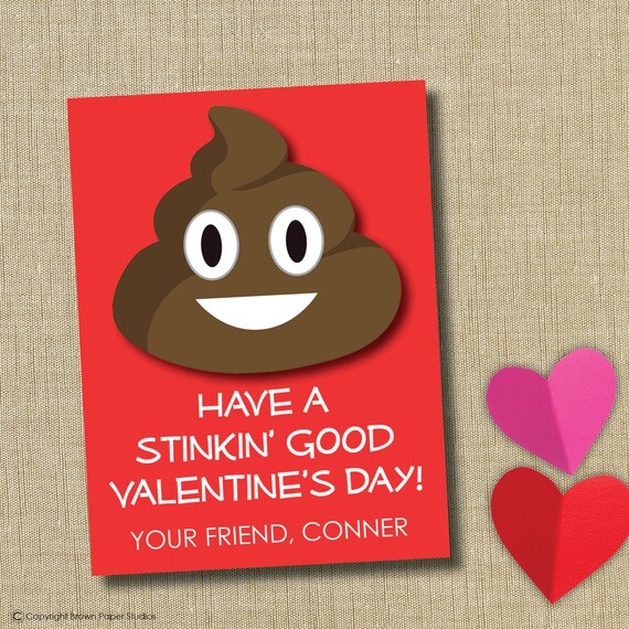 Poop Emoji School Valentine Cards. Personalized Valentine | Etsy Poop Emoji School Valentine Cards. Personalized Valentine | Etsy