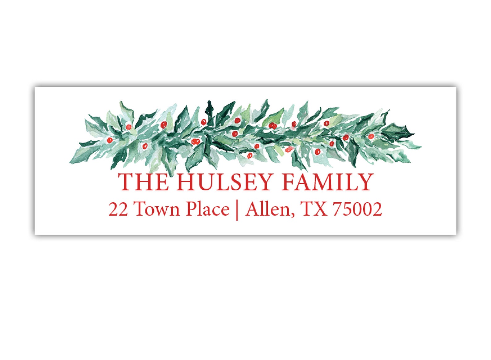 Christmas Return Address Labels, Christmas Garland Return Address ...