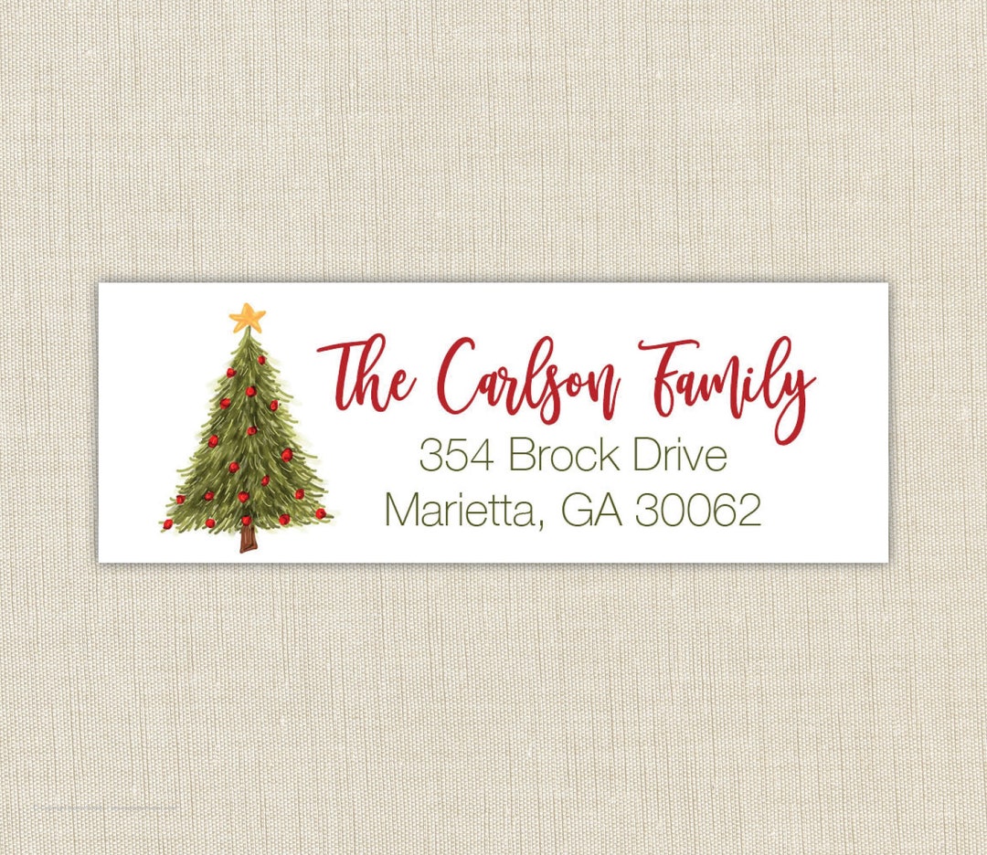 Christmas Return Address Labels, Christmas Tree Address Stickers ...