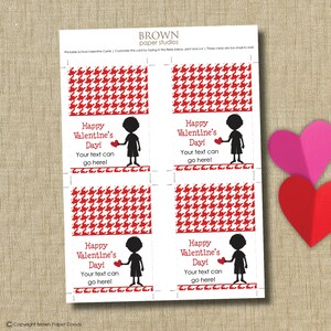 School Valentine Cards. Personalized Valentine Card. Boy Valentine Card ...