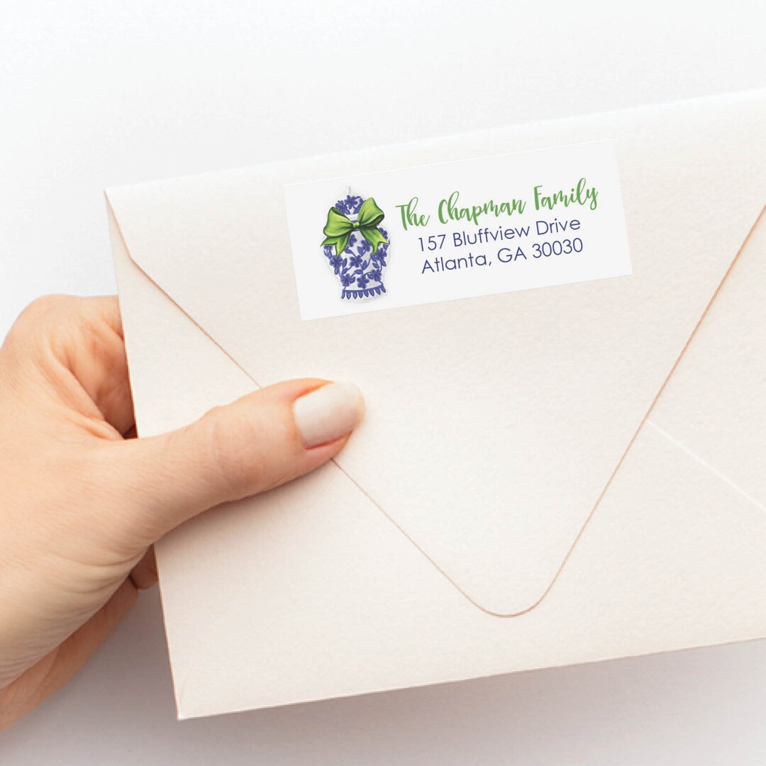 Ginger Jar Return Address Label, Address Label, Return Stickers, Set of ...