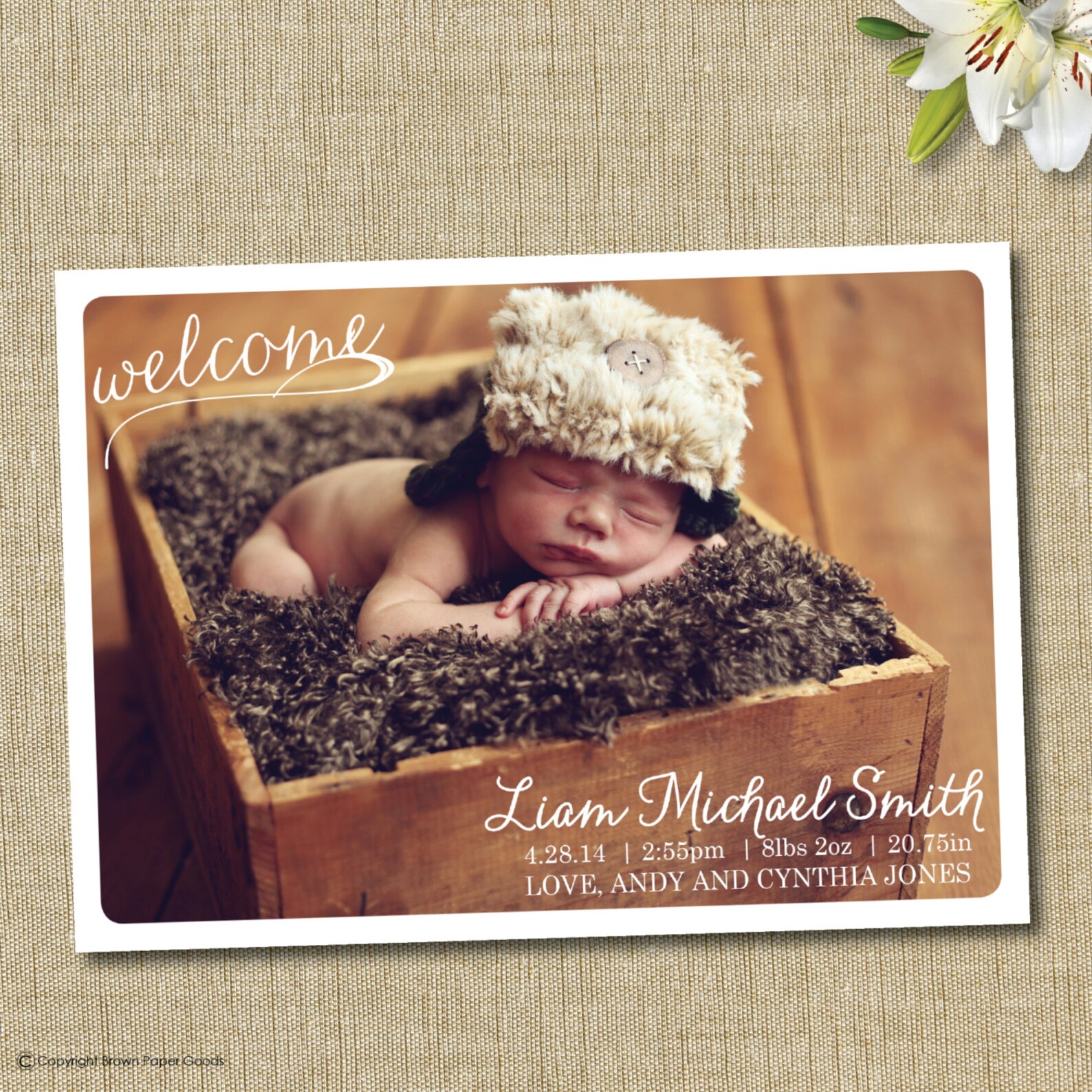 Birth Announcement. Custom Photo Card. Photo Baby - Etsy