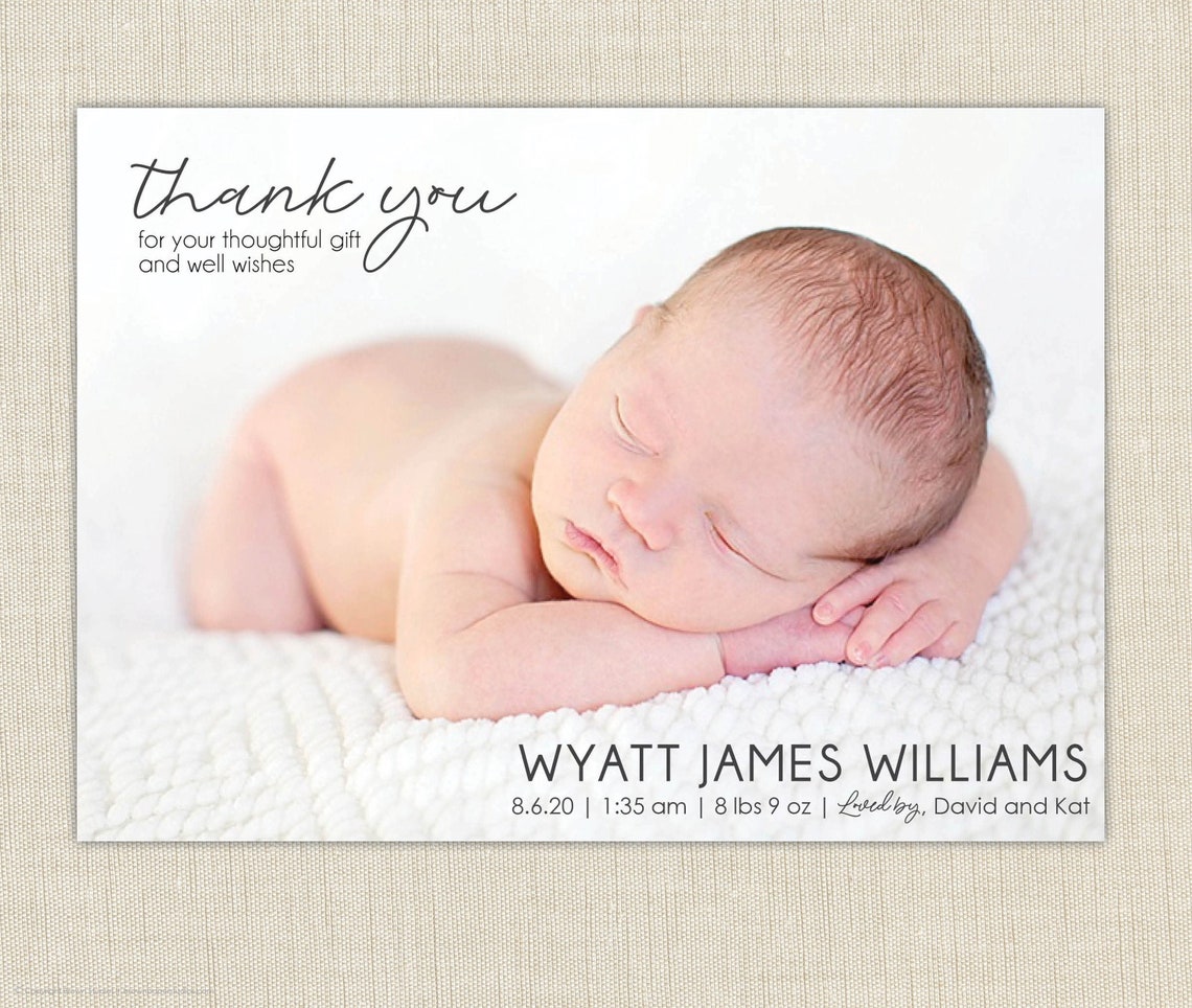 Thank You Birth Announcement. Announcement Thank You Card. Thank You ...