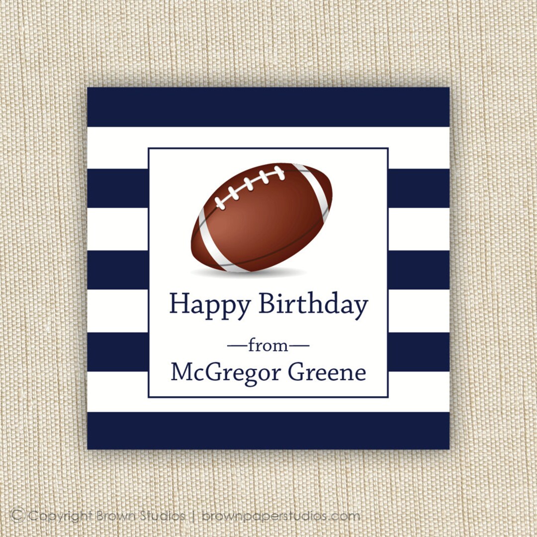 Personalized Gift Tag- Label- Sticker-football. Set of 25 - Etsy
